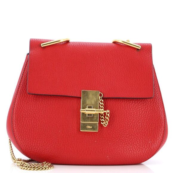 Chloe | Bags | Chloe Drew Crossbody Bag Leather Medium Red | Poshmark